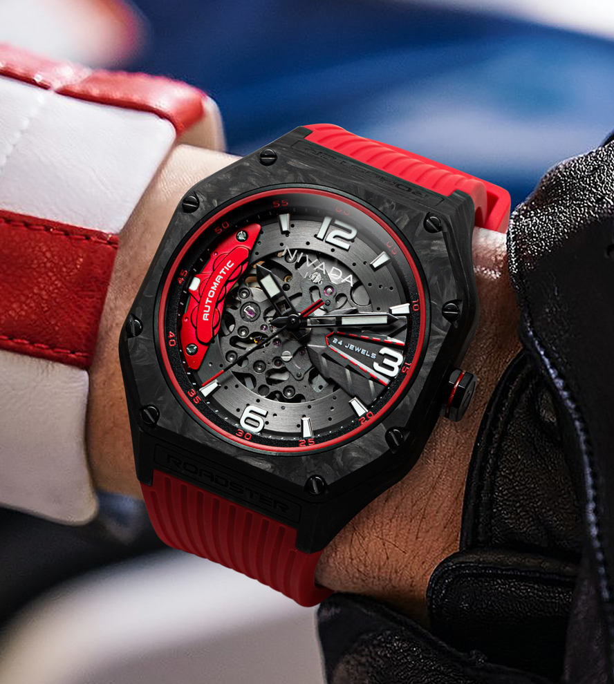 超跑系列全碳红色刹车盘红带